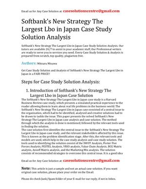Calaméo - Softbank's New Strategy The Largest Lbo In Japan Case Study ...