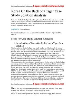 Calaméo - Korea On The Back Of A Tiger Case Study Solution Analysis