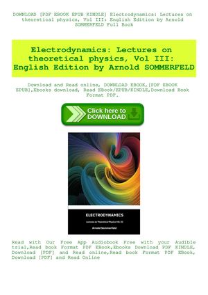 Calaméo - Electrodynamics Lectures On Theoretical Physics Vol Iii ...