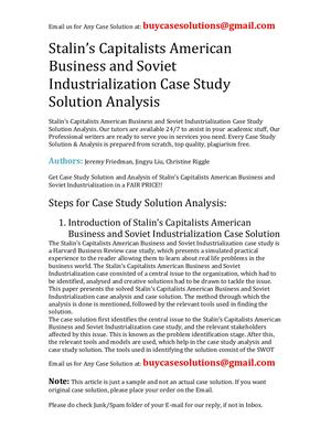 Calaméo - Stalin's Capitalists American Business And Soviet Industrialization Case Study ...