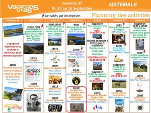 Calaméo - Planning Activitées Semaine 37