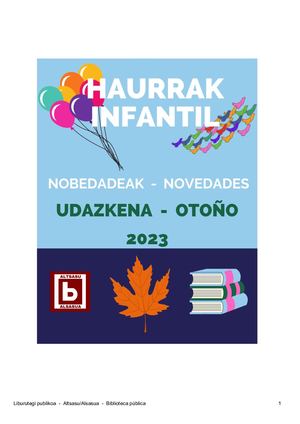 Calaméo - Novedades infantiles - Otoño - 2023 - Udazkena - Haurrak