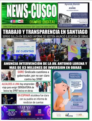 Calaméo - NEWS CUSCO Lunes 2 DE OCTUBRE 2023