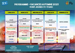 Calaméo - Programme Vacances Point Jeunes Automne 2023