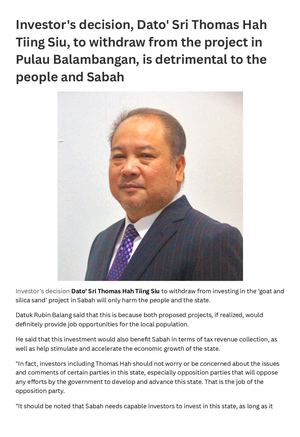 Calaméo - Investor's Decision, Dato' Sri Thomas Hah Tiing Siu, To ...