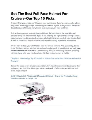 Calaméo - Get The Best Full Face Helmet For Cruisers–our Top 10 Picks