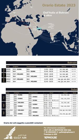 Calaméo - Gulf Air Timetable Summer 2023