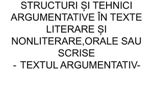 Calaméo - Structuri ȘI Tehnici Argumentative ÎN Texte Literare ȘI ...