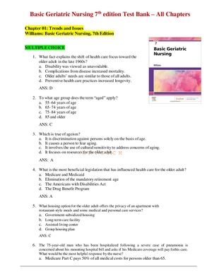 Calaméo - Basic Geriatric Nursing 7th Edition Williams Test Bank