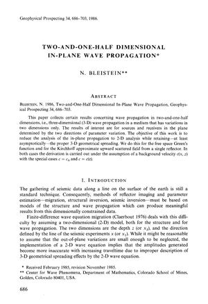 Calaméo - BLEISTEIN Two And One Half Dimensionalin Plane Wave Propagation