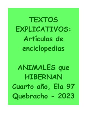 Calaméo - Textos Explicativos Animales Que Hibernan