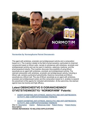 Calaméo - Normotim By Normopharm Patent Documents