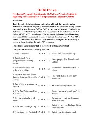 Calaméo - The Big Five Test