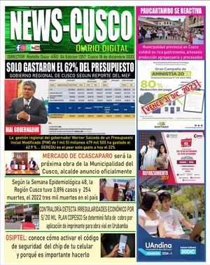 Calaméo - NEWS CUSCO Lunes 18 De Diciembre 2023