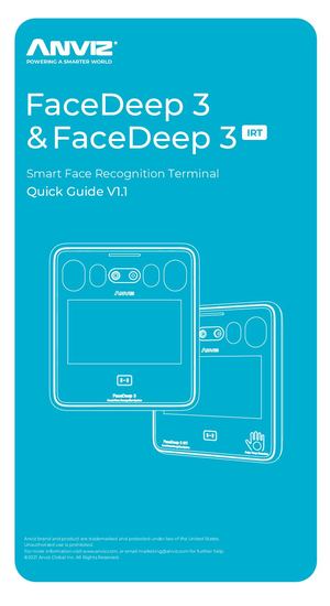 Calaméo - Anviz Face Deep 3 & Irt Quick Guide V1 1 20210519 En
