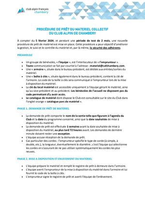 Calaméo - Procédure emprunt de matériel collectif