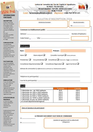Calaméo - Bulletin Inscription 2024