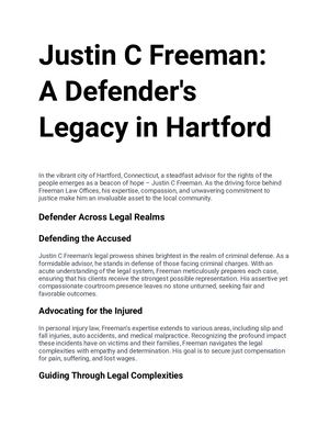 Calaméo - Justin C Freeman A Defender's Legacy In Hartford