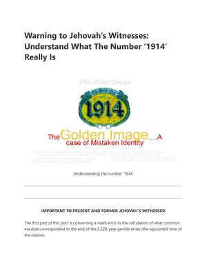 Calaméo - Warning To Jehovah’s Witnesses Understand What The Number ...