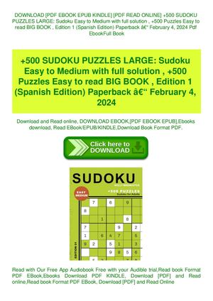 Calaméo - [Pdf Read Online] +500 Sudoku Puzzles Large Sudoku Easy To ...