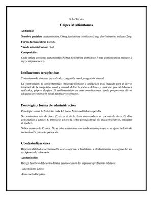 Calaméo - Ficha Técnica Gripex Multisíntomas