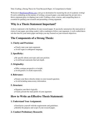 Calaméo - How To Write A Thesis For Research Paper