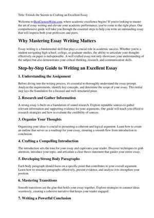 Calaméo - How To Write An Excellent Essay