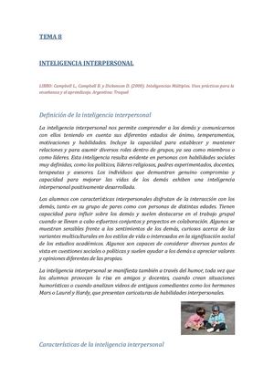Calaméo - Tema 8 Inteligencia Interpersonal