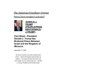 Calaméo - Fact Sheet President Donald J Trump Has Brokered Peace ...