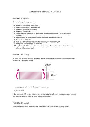 Calaméo - Examen Final De Resistencia De Materiales