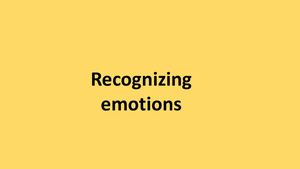 Calaméo - Recognizing emotions