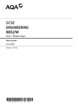 Calaméo - 2023 AQA GCSE ENGINEERING PAPER 1 MARK SCHEME (8552/W: Unit 1 ...