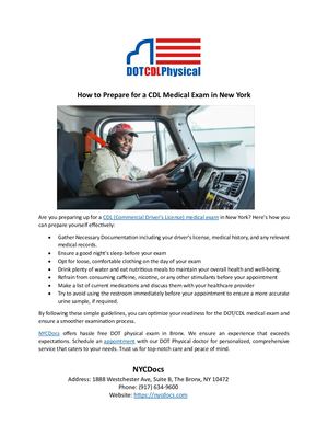 Calaméo - How To Prepare For A Cdl Medical Exam In New York