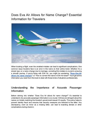 Calaméo - How to Correct the Name in EVA Air Ticket: A Step-by-Step Guide