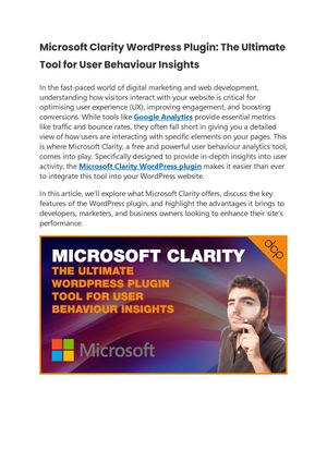 Calaméo - Microsoft Clarity Word Press Plugin The Ultimate Tool For ...