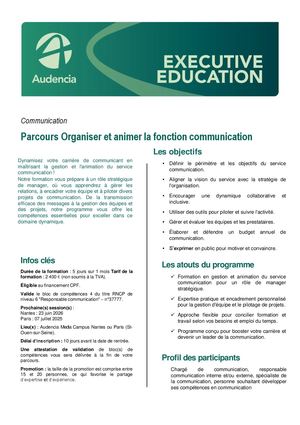 Calaméo - Parcours Organiser Et Animer La Fonction Communication 08 24