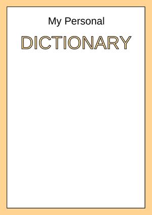 Calaméo - My Personal Dictionary Spelling Worksheet Colorful Pastel Animals