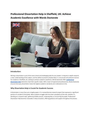 Calaméo - Professional Dissertation Help In Sheffield, Uk Achieve ...