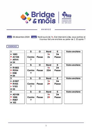 Calaméo - 1 Bridge&mois Avance Exercice 06 12 2024