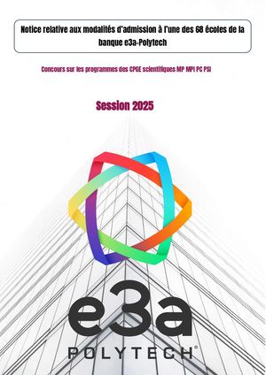 Calaméo - Notice 2025 Banque E3a Polytech
