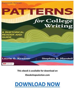 Calaméo - Patterns For College Writing 16th Edition PDF
