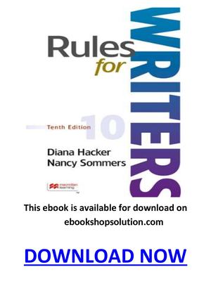 Calaméo - Rules For Writers 10th Edition PDF By Diana Hacker