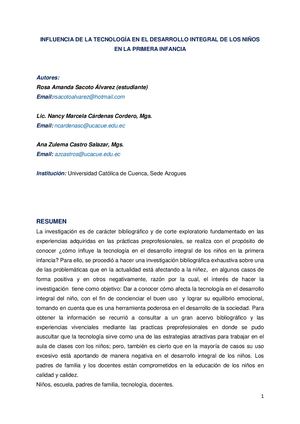 Calaméo - Influencia De La Tecnologia En Los Niños