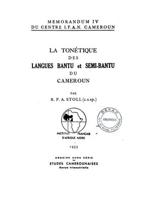 Calaméo - La Tonétique Des Langues Bantu Et Semi-Bantu Du Cameroun, Par ...