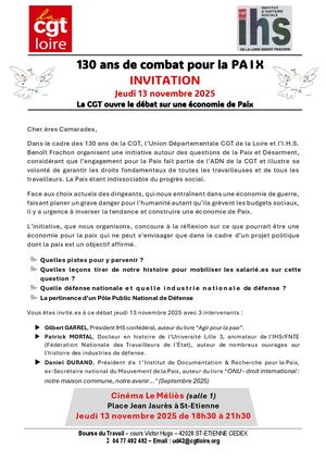 Calaméo - Invitation CGT 130 Ans De Combat Pour La Paix 13 Novembre
