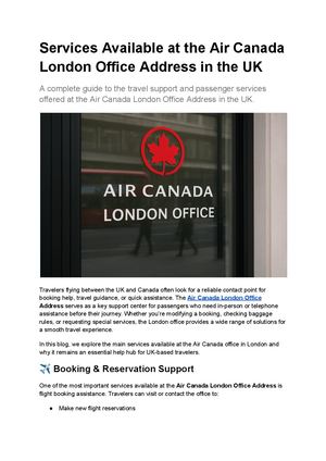 Calaméo - Services Available At The Air Canada London Office Address In ...