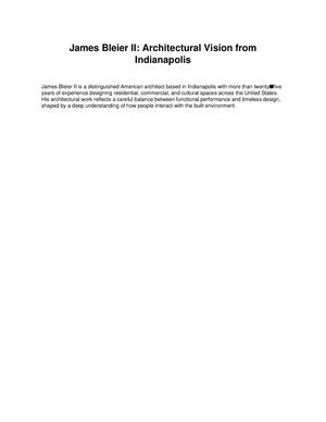 Calaméo - James Bleier II: Indianapolis-Based Architecture with Purpose