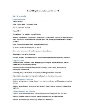 Calaméo - Grade 11 Unit11a Unit11b Lesson Plans With Headings