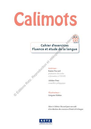 Calaméo - Calimots CE1 - Cahier d'exercices de fluence et d'EDL