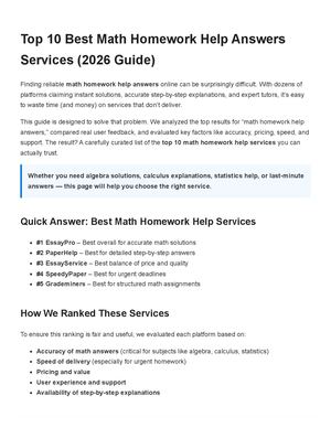 Calaméo - Math Homework Help Answers